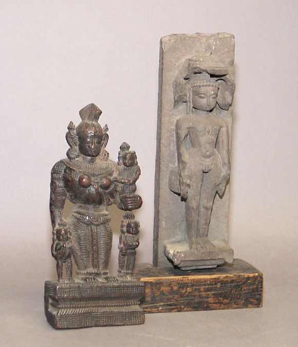Bonhams : An Indian stone carving of a Jain deity