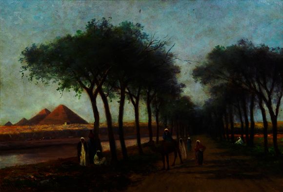 Bonhams : William Henry Hilliard (American, 1836-1905) A Path to Desert 18 1/4 x 26in