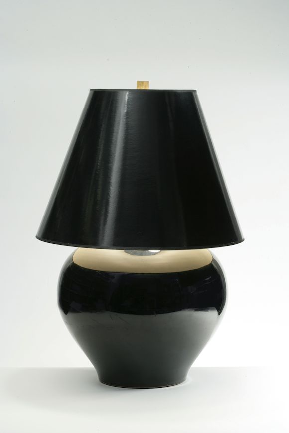 Bonhams : A Karl Springer Ming Stipple ceramic lamp base