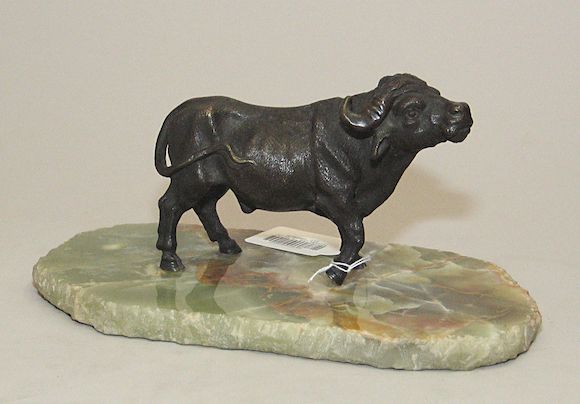 Bonhams : A patinated bronze figure of a Cape Buffalo