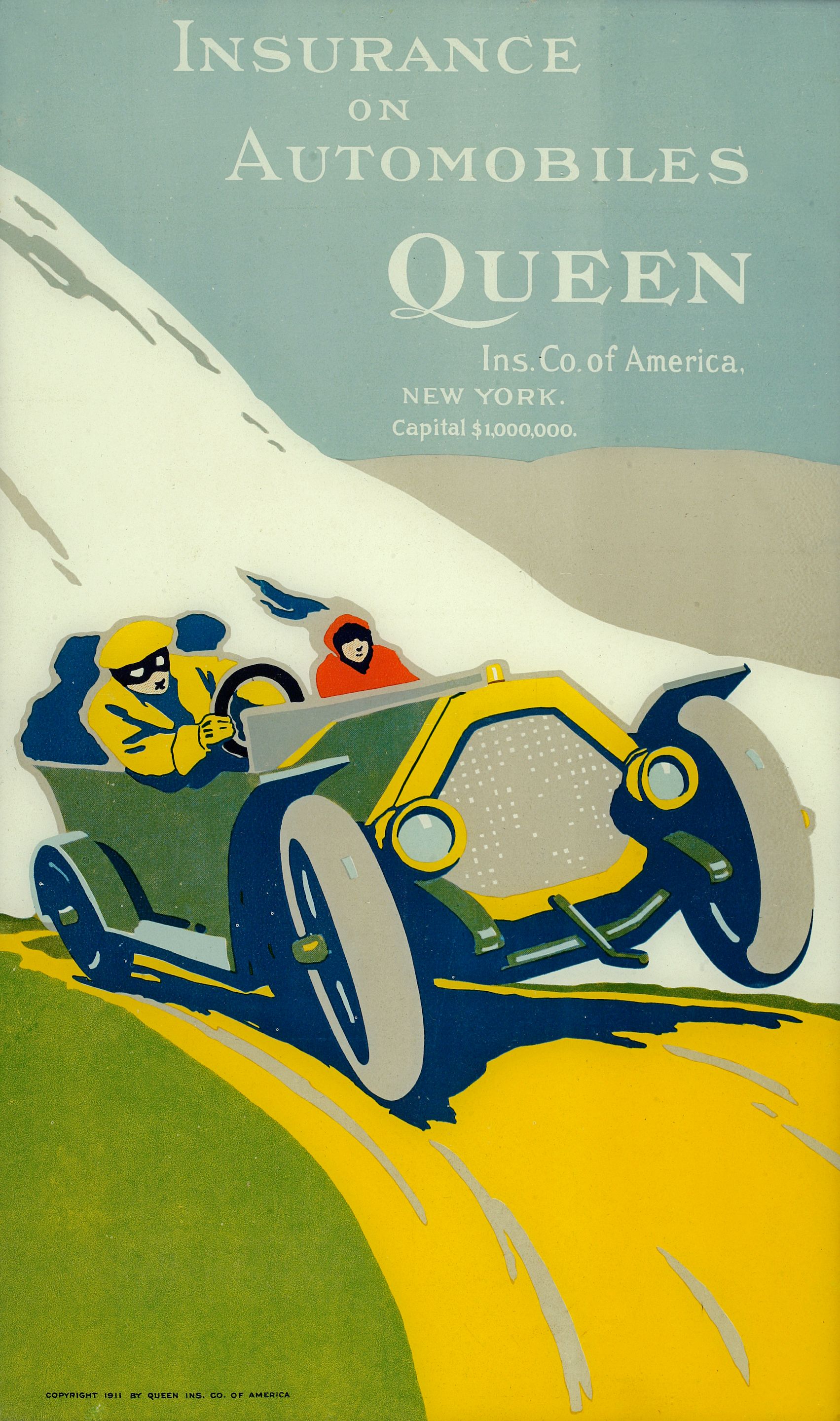 Bonhams Cars : A rare glass advertising panel for Queen Insurance ...