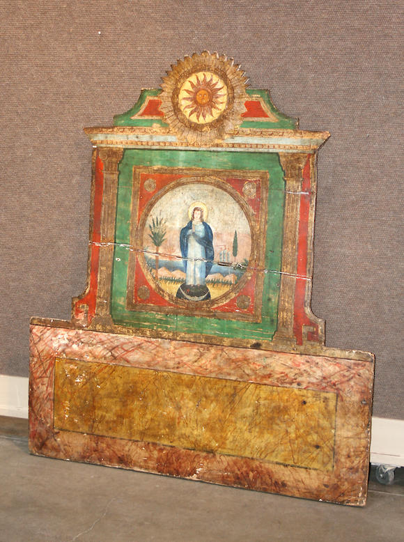 Bonhams A Spanish Colonial Polychrome Decorated Panel
