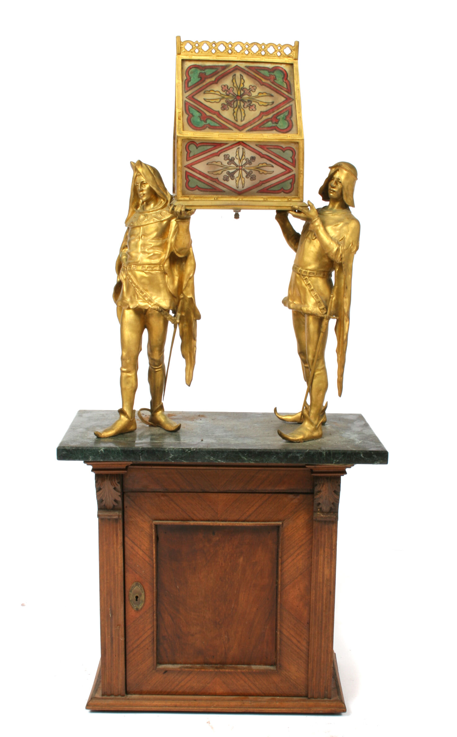 Bonhams : A Renaissance style gilt bronze and marble figural lamp