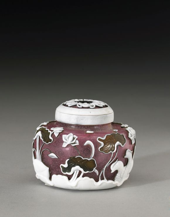 Bonhams : A small Peking glass covered jar 19th Century