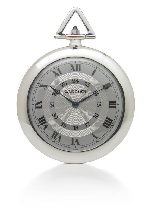 Bonhams : Cartier. A fine and rare platinum cased slim dress pocket ...