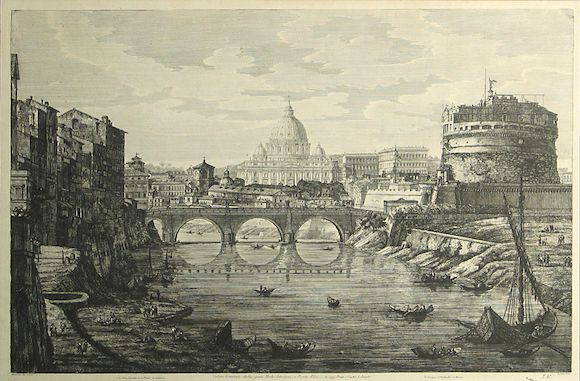 Bonhams : Luigi Rossini (Italian, 1790-1857); Vedute di Roma; (4)