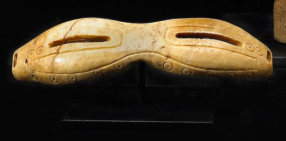 Bonhams : A pair of Eskimo bone snow goggles
