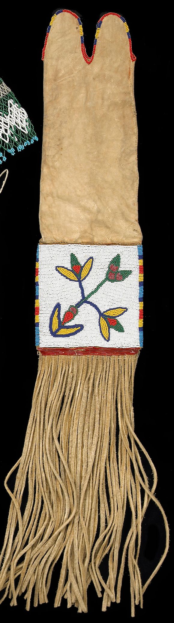 Bonhams : A Plains Cree beaded tobacco bag