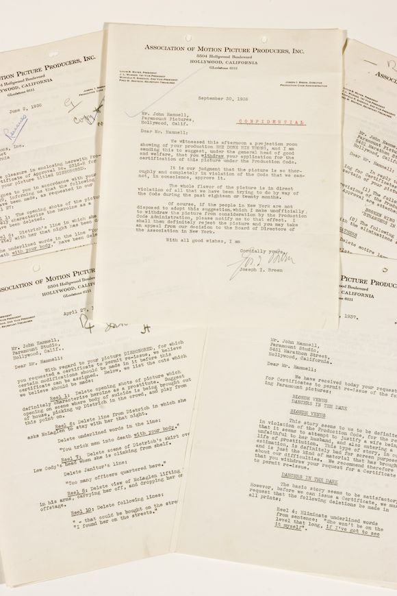 Bonhams : A Joseph I. Breen collection of correspondence related to the ...