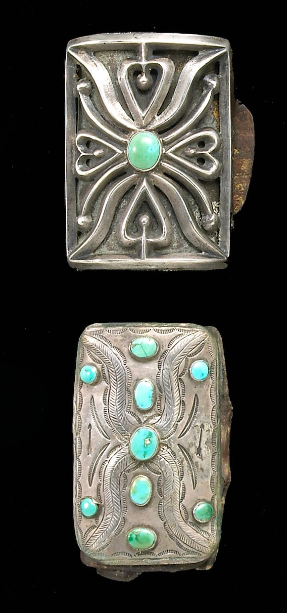 Bonhams : Two Navajo bow guards