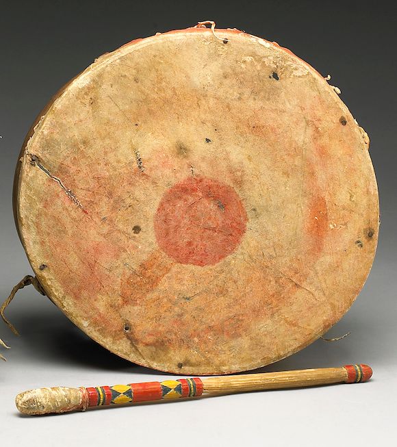 Bonhams : A Plains painted drum
