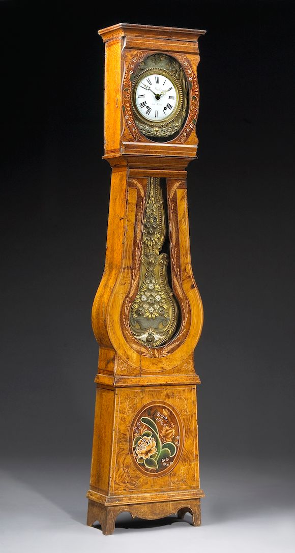 Bonhams : A French paint decorated morbier clock