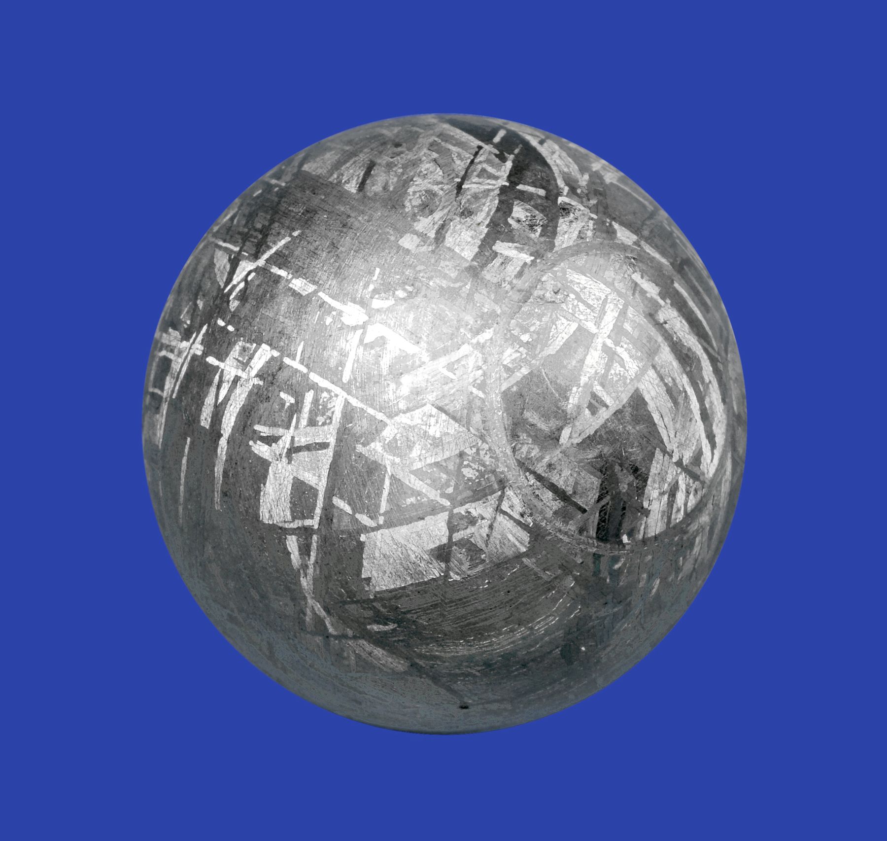 Gibeon Meteorite Sphere — Crystalline Structure of an Iron Meteorite ...