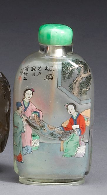 Bonhams : An inside painted glass snuff bottle Ye Studio