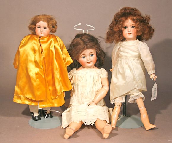 Bonhams : Grouping of Bisque Headed German Dolls