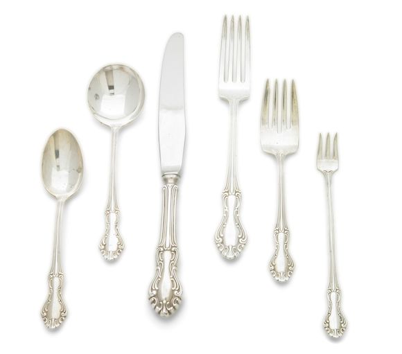Bonhams : Sterling Princess Elizabeth Flatware Set by National
