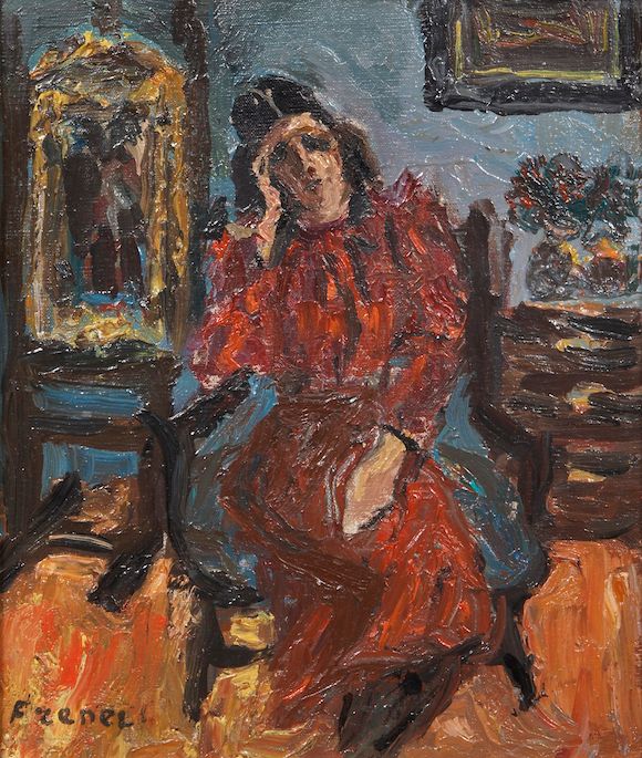 Bonhams : Yitzhak Frenkel-Frenel (Israeli, 1899-1981) Interior with ...