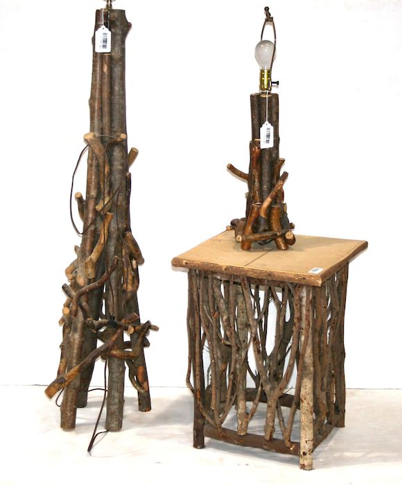 Bonhams : A pair of Rustic twig-form occasional tables together with ...