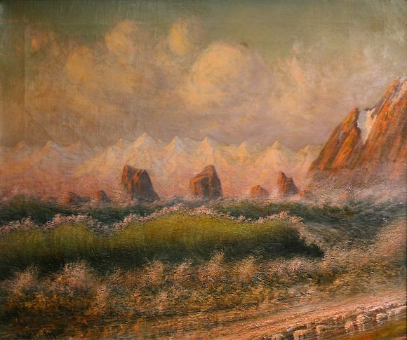 Bonhams : James Everett Stuart (1852-1941) Evening - Chugach Mountains ...