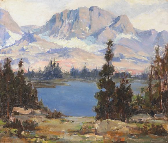 Bonhams : Arthur Chance Amos (American, 1892-1955) Sierra Lake Scene 20 ...