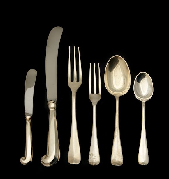 Bonhams : Sterling Williamsburg Queen Anne Flatware Set by Stieff