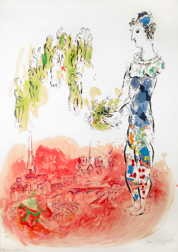 Bonhams : Marc Chagall (Russian/French, 1887-1985); The Magician of Paris II;