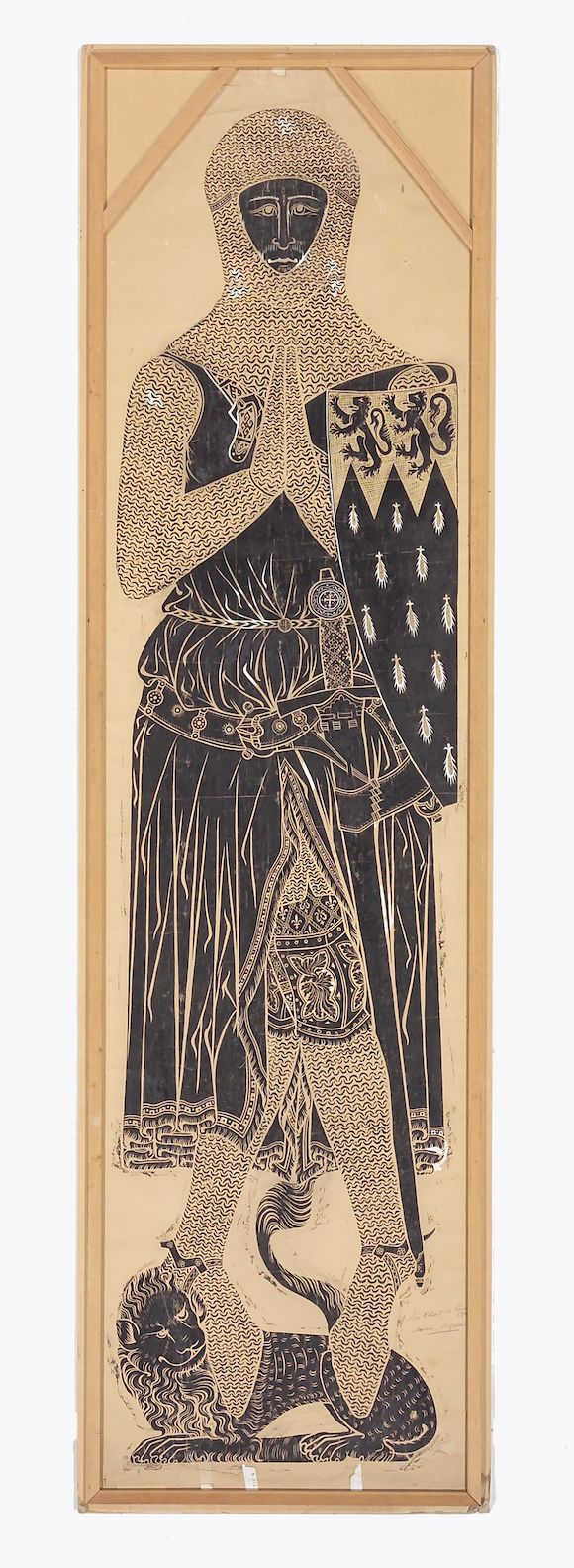 Bonhams : A brass rubbing of Sir Robert de Bures (d.1331, Acton, Suffolk)