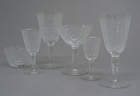Bonhams : An Austrian engraved and monogrammed suite of stemware