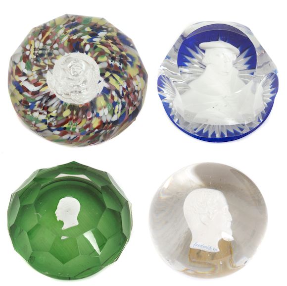 Bonhams : A group of four sulphide paperweights