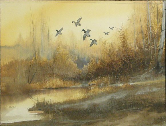 Bonhams : Tom Sander (American, born 1938) Wildlife sight 12 x 16in