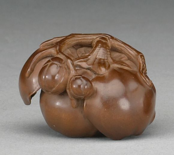 Bonhams : A wood study of a peony By Tsukamoto Kyokusai, Meiji Period