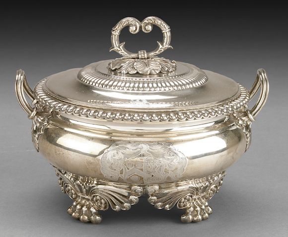 Bonhams : A Regency sauce tureen with cover by Benjamin & James Smith