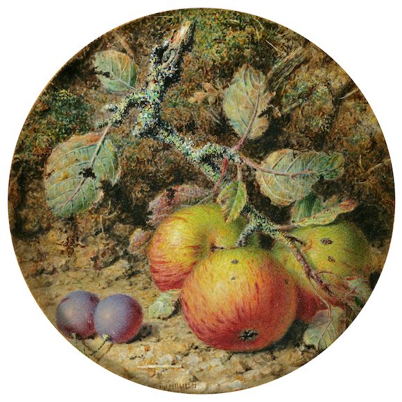 Bonhams : William Hough (British, 1819-1897) A still life with apples 7 ...