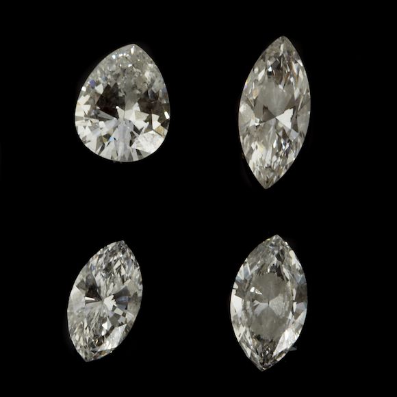 Bonhams : A collection of four unmounted diamonds