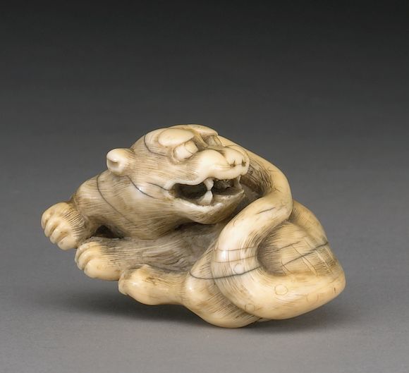 Bonhams : A large ivory study of a tiger Kyoto, Late 18th/Early 19th ...