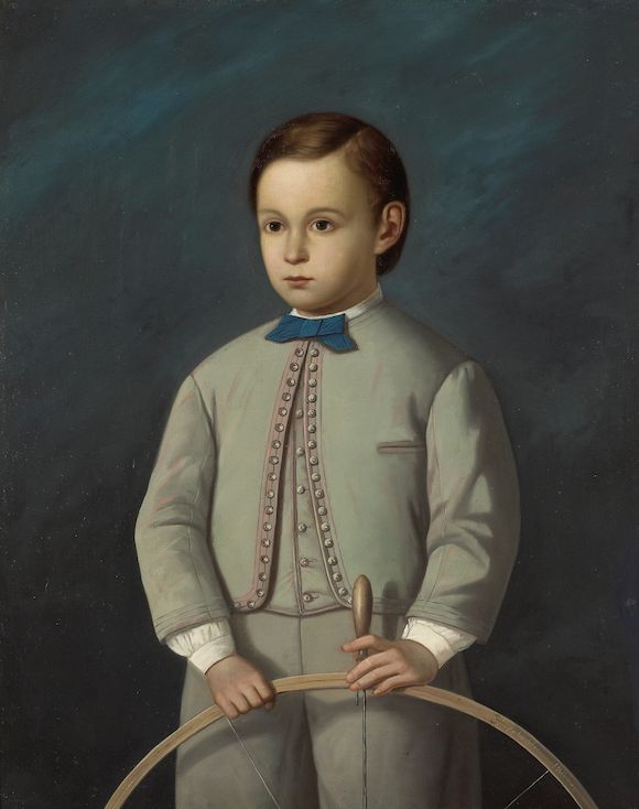 Bonhams : S. Zaleski (active 1840-1880) A portrait of a young boy with ...