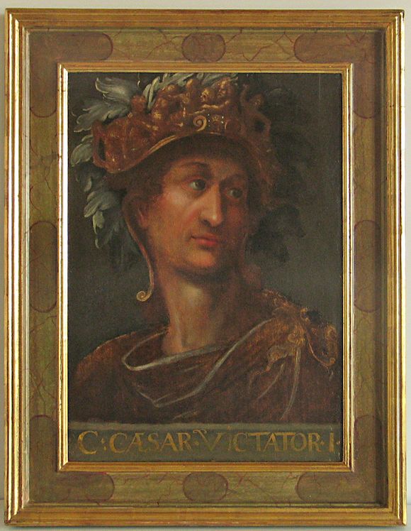 Bonhams : A set of ten oil on board portraits of Roman Emperors