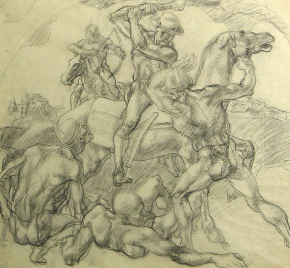 Bonhams : Benjamin Newton Messick (American, 1901-1981) Battle scene 20 x 22in