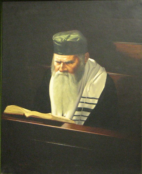 Bonhams : Harl Nobles (American, 20th Century) A rabbi at prayer 30 x 24in