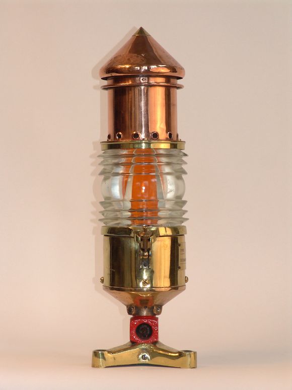 Bonhams : A rare brass and copper beacon light 20in (51cm) high