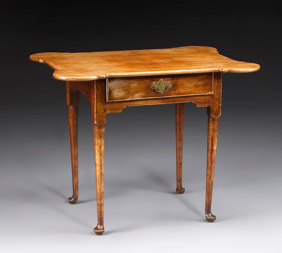 Bonhams : A Queen Anne mahogany porringer top tea table