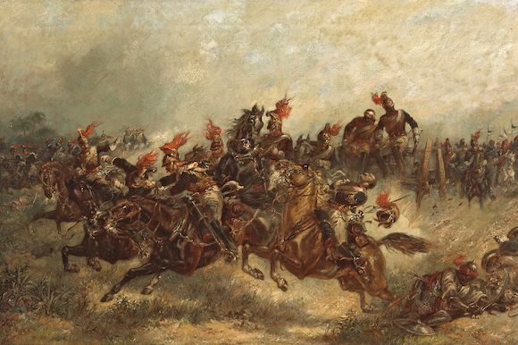 Bonhams : Col. F.S. Seccombe (British, died 1885) The cavalry charge 24 ...