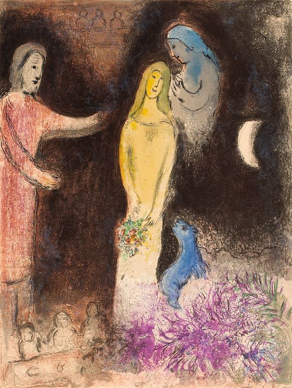 Bonhams : Marc Chagall (Russian/French, 1887-1985); Chloé is Dressed and Braided by Cleariste ...