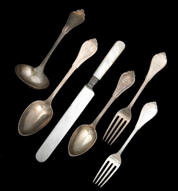 Bonhams : Silver Assembled Partial Gothic Flatware Set by San Francisco ...