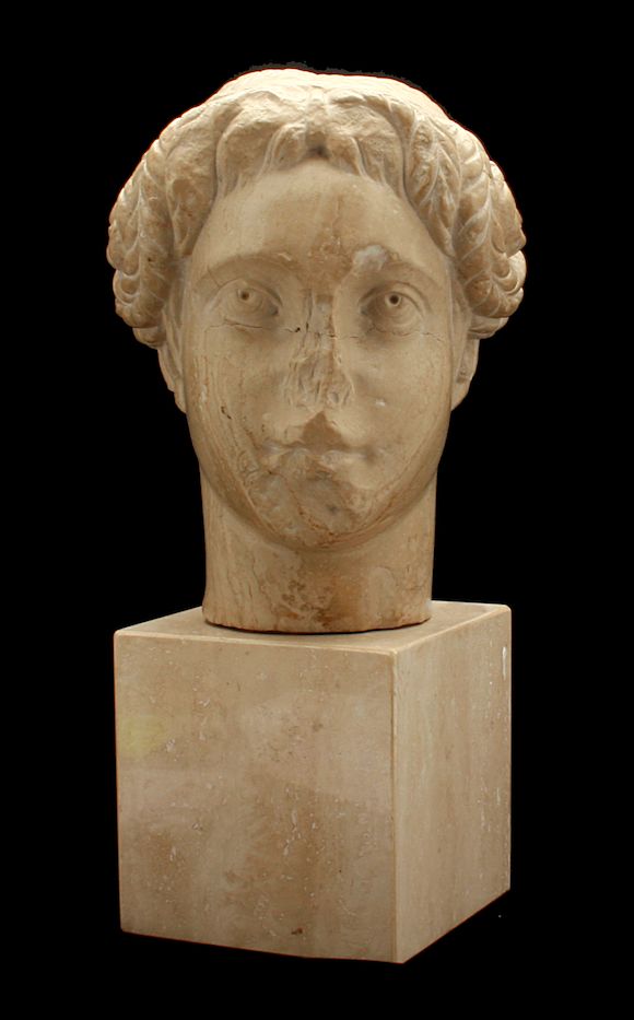 Bonhams : A carved marble head