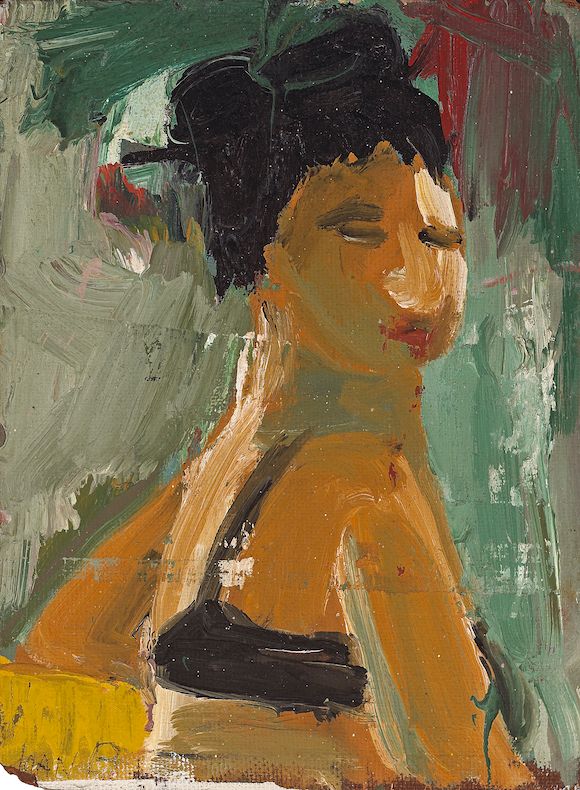 Bonhams : Joan Brown (American, 1938-1991) Portrait of Flo Allen, 1957 ...