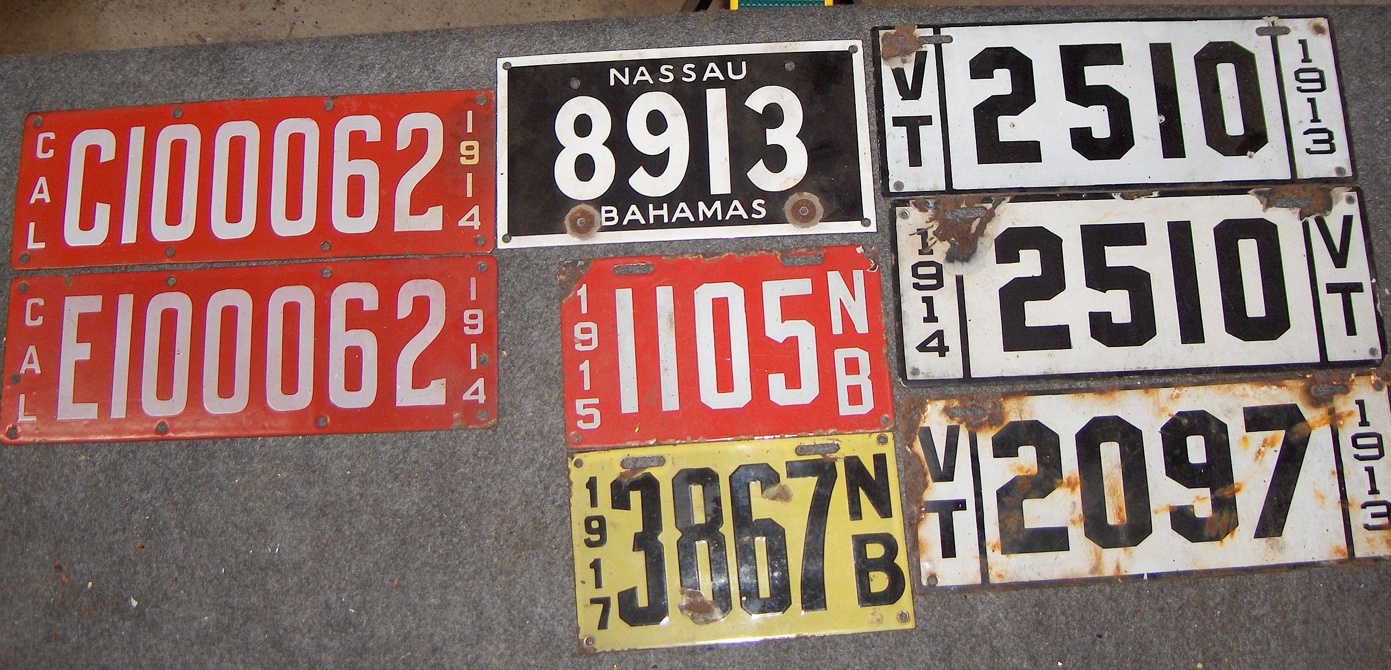 Bonhams Cars : Eight assorted porcelain enamel license plates,,