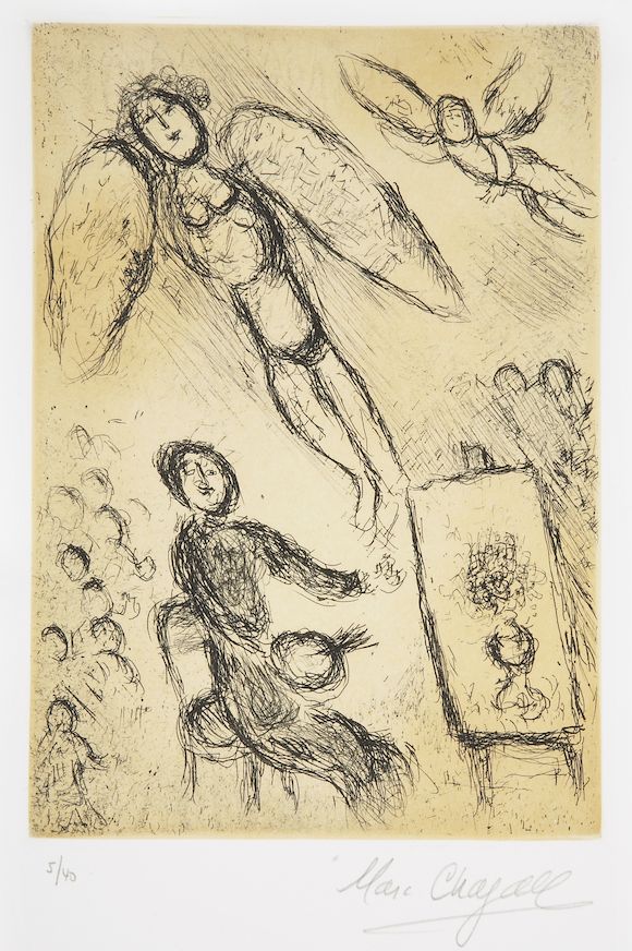Bonhams : Marc Chagall (Russian/French, 1887-1985); Plate 11, from Psalms of David;