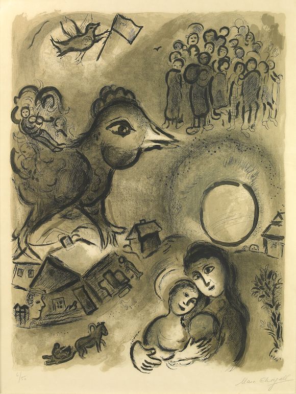 Bonhams : Marc Chagall (Russian/French, 1887-1985); The Fantastic Village;