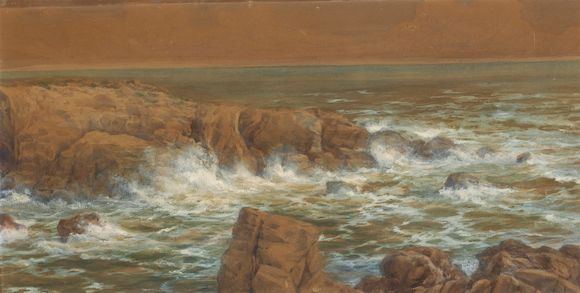 Bonhams : Percy Gray (1869-1952) Coastal Rocks 13 x 25in